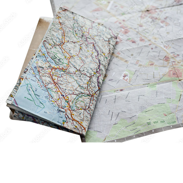 Soft Waterproof Map Printing Services PMS CMYK Custom Finishing