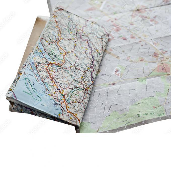Soft Waterproof Map Printing Services PMS CMYK Custom Finishing
